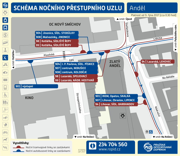 Změny ve vedení linek nočních autobusů od 9.10.2017 | Pražská ...